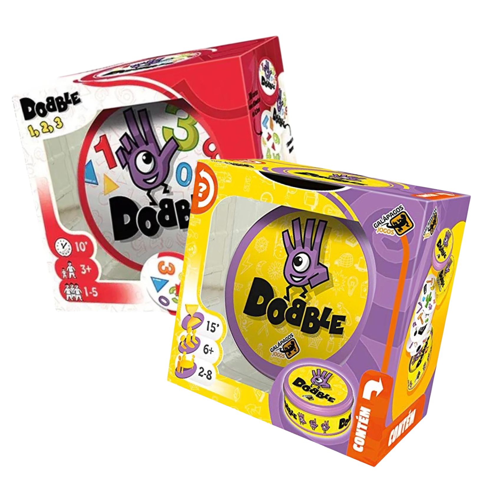 Kit Jogo Dobble Clássico e Dobble 1, 2, 3 - Galápagos - PlayKids Store